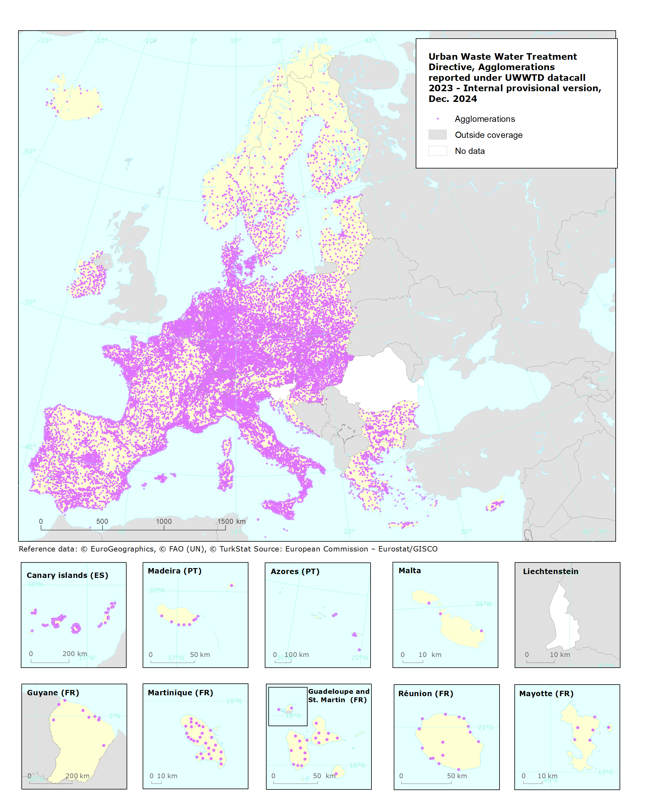Urban Waste Water Treatment Directive, Agglomerations reported under ...